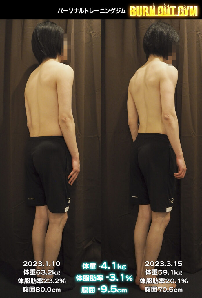 体験者 30代 男性 身長170cm台B・Eさん | パーソナルトレーニング・ダイエットジム BURN OUT GYM（バーンアウトジム）